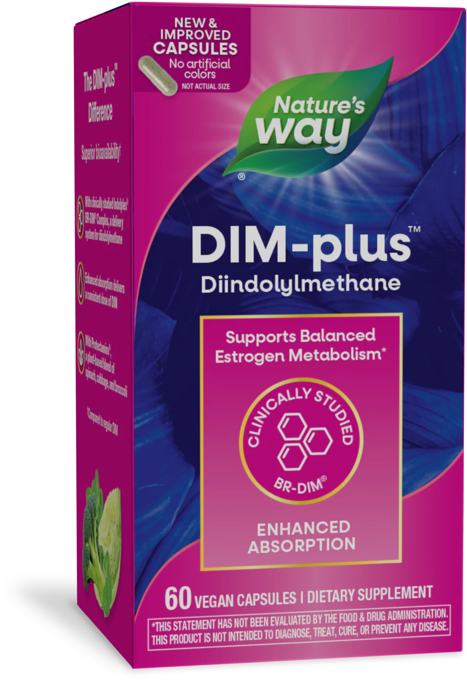 DIM-Plus - Fórmula Metabolismo do Estrogênio - Nature`s Way - 120 ...